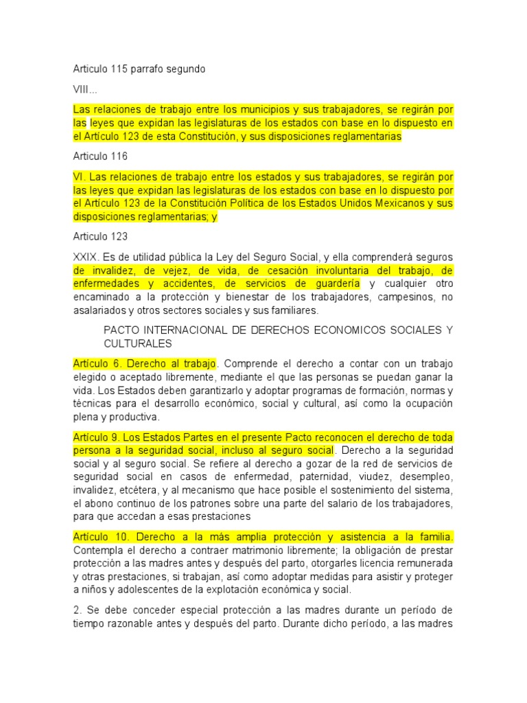 Pacto Internacional de Derechos Economicos Sociales y Culturales | PDF ...