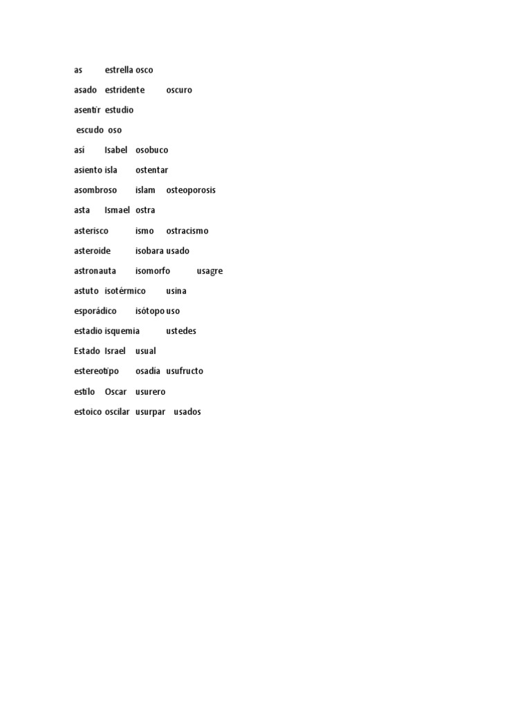 Palabras Con s | PDF