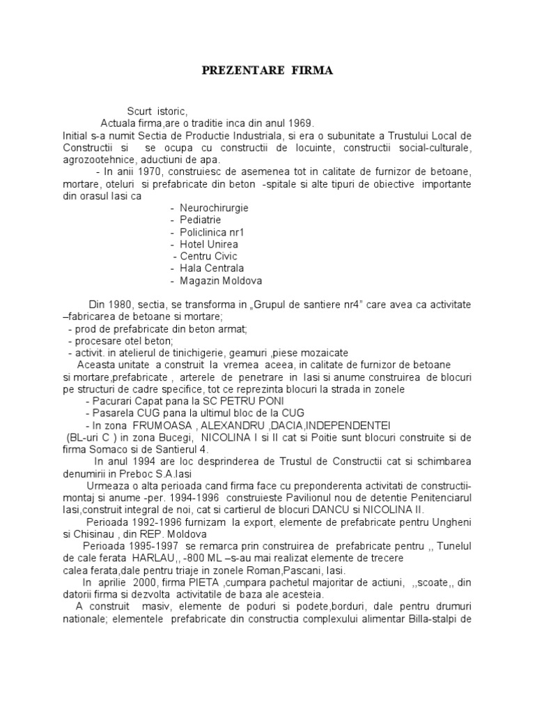 Prezentare Firma | PDF