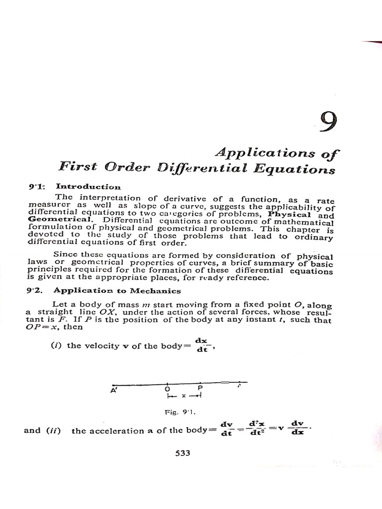 Applications of First Order Differential Equations | PDF