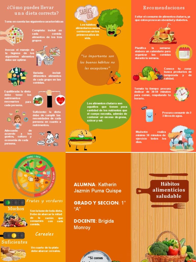 Triptico de Alimentacion Saludable 11 | PDF | Alimentos | Dieta