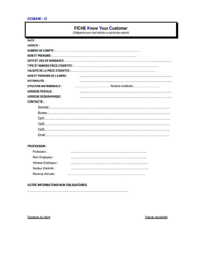 Formulaire KYC | PDF