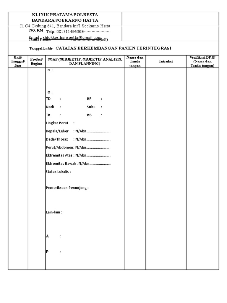 CPPT Rekam Medik | PDF