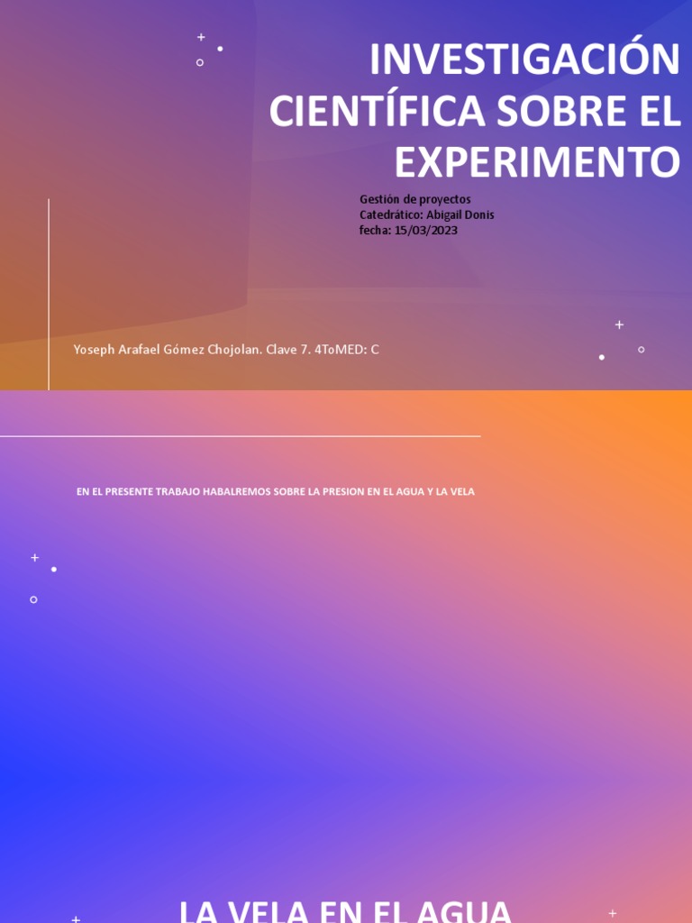 Investigación Científica Sobre El Experimento | PDF
