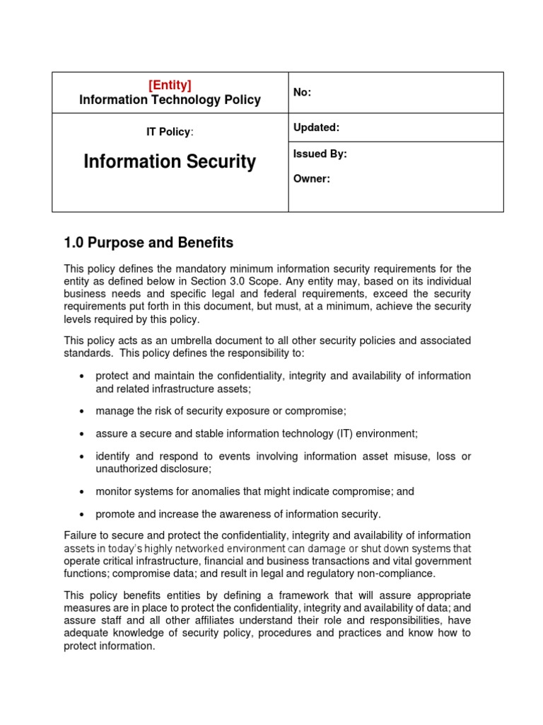 Information Security Policy | PDF