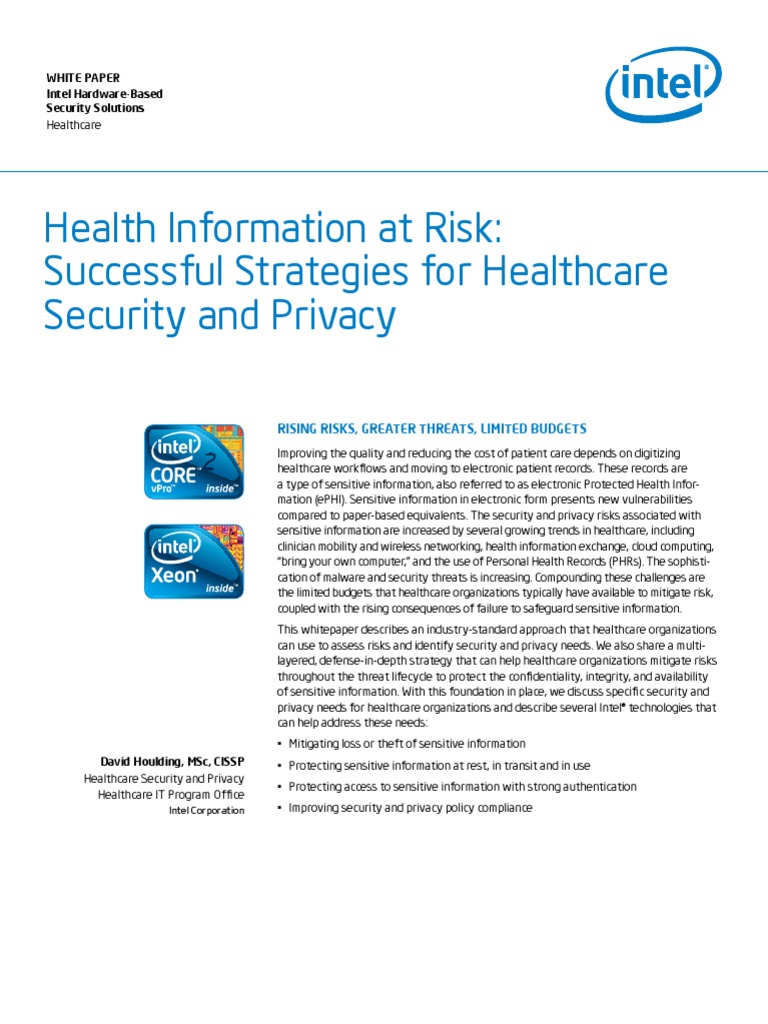 Successful Strategies For Healthcare Security Privacy | PDF | Security ...