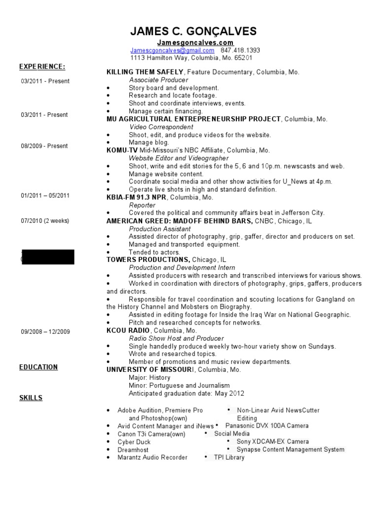 Jamie Goncalves Resume Final.. | PDF