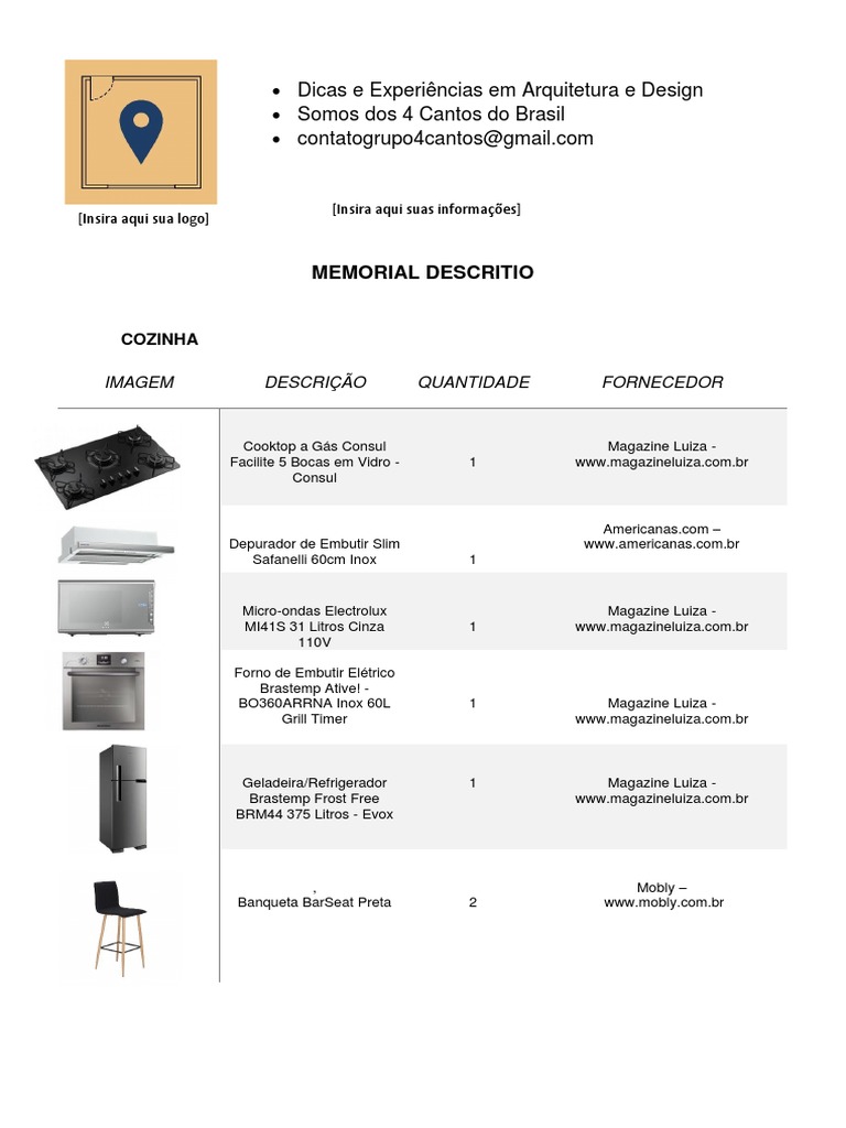 Modelo de Memorial Descritivo | PDF Modelo de Memorial Descritivo | PDF