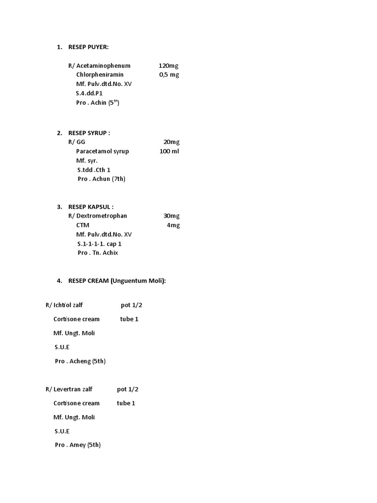 Resep Praktek | PDF