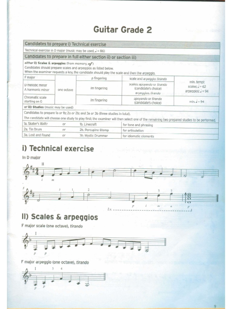 Classical Guitar Grade2 Scales | PDF