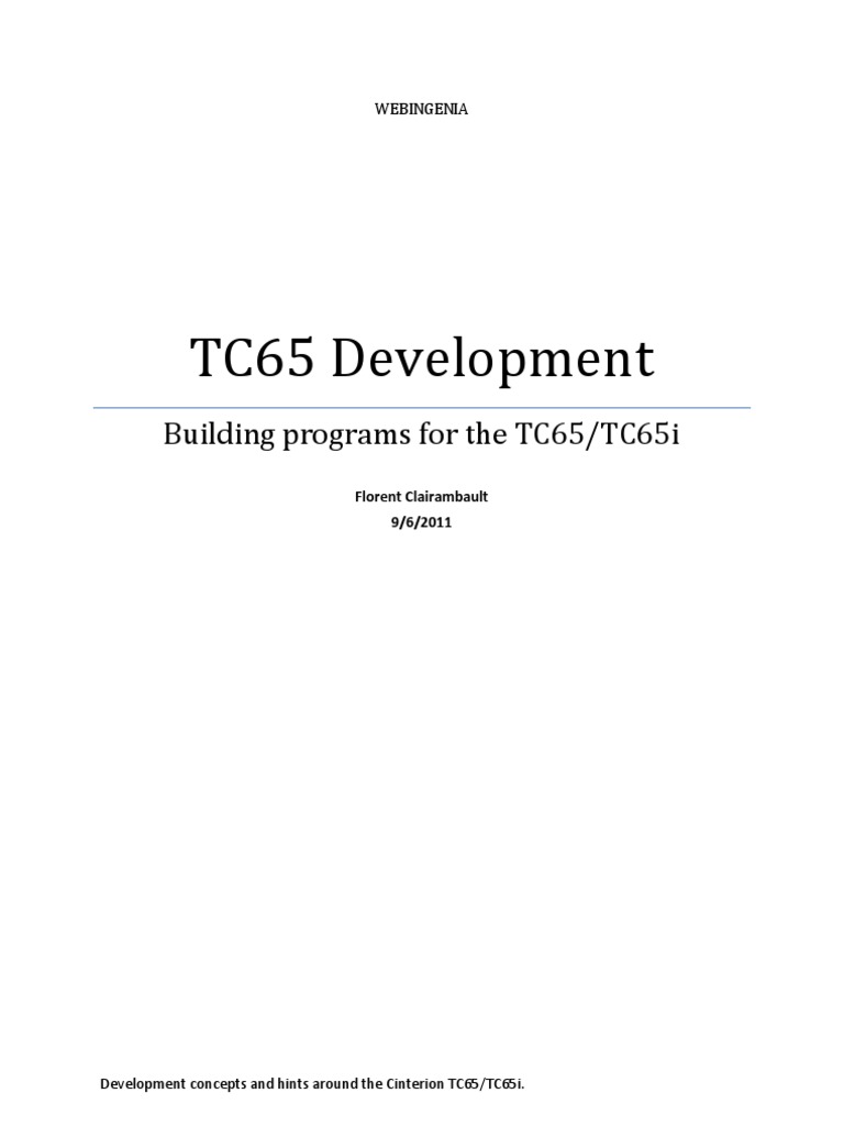 Development Concepts and Hints for Programming the Cinterion TC65/TC65i ...