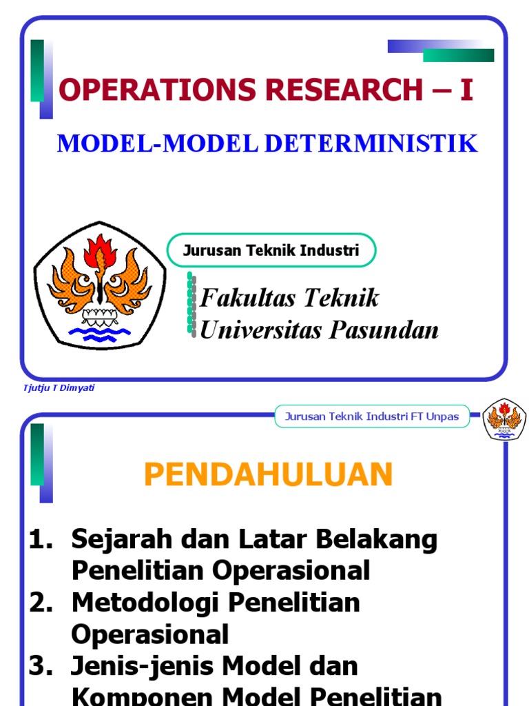 Model Deterministik dalam Penelitian Operasional | PDF | Seni ...
