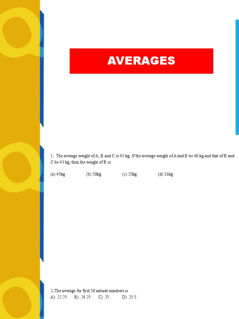 Averages - C | PDF