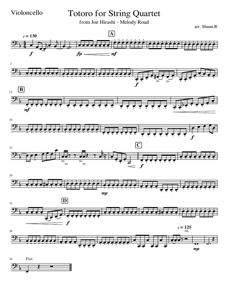 Totoro Cello | PDF | Classical Music | Chamber Music