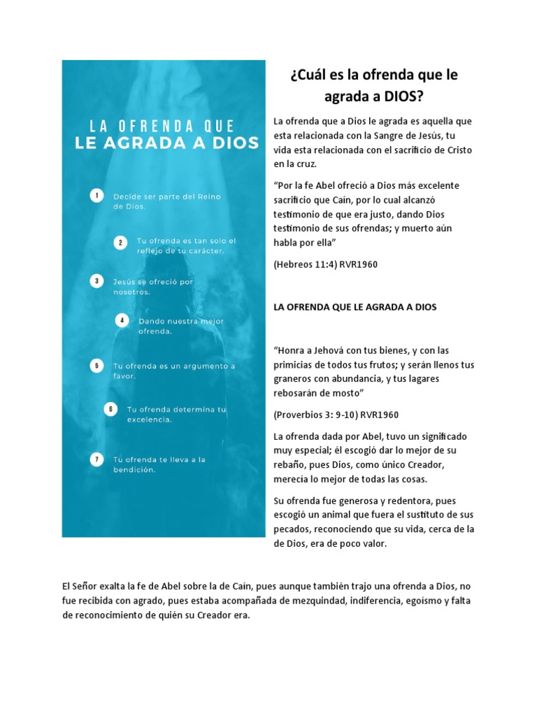 La ofrenda que agrada a Dios | PDF