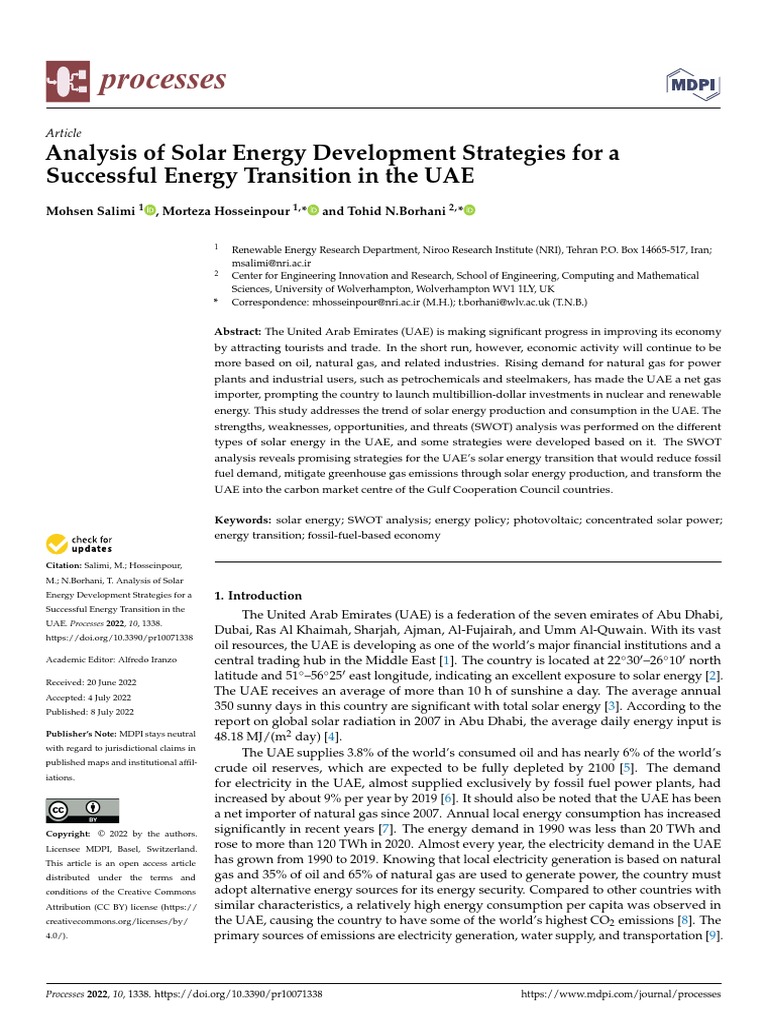 Analysis of Solar Energy Development Strategies For A Successful Energy ...