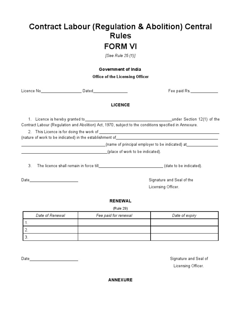 Form of Licence Granted by The Office of Licencing Officer | PDF ...
