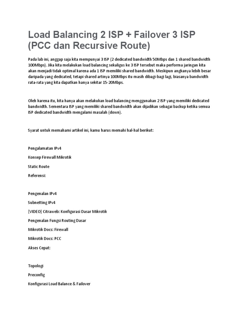 Load Balancing 2 Isp Pdf
