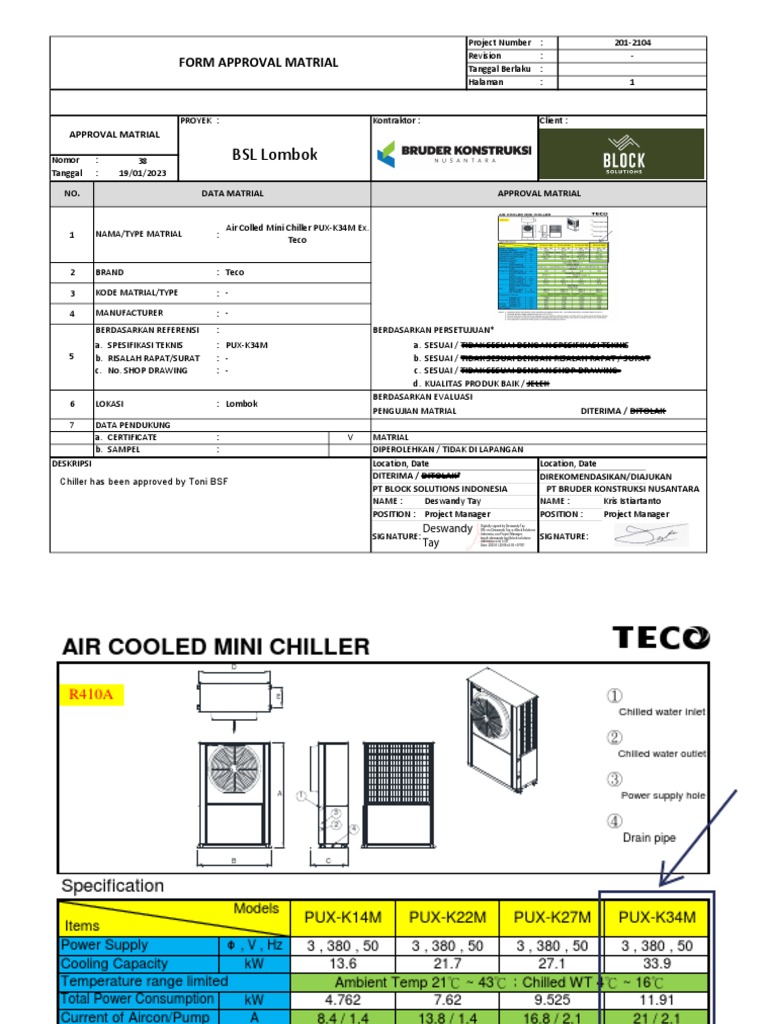 Air Cooled Mini Chiller Ex. Teco-2 | PDF | Air Conditioning | Continuum Mechanics