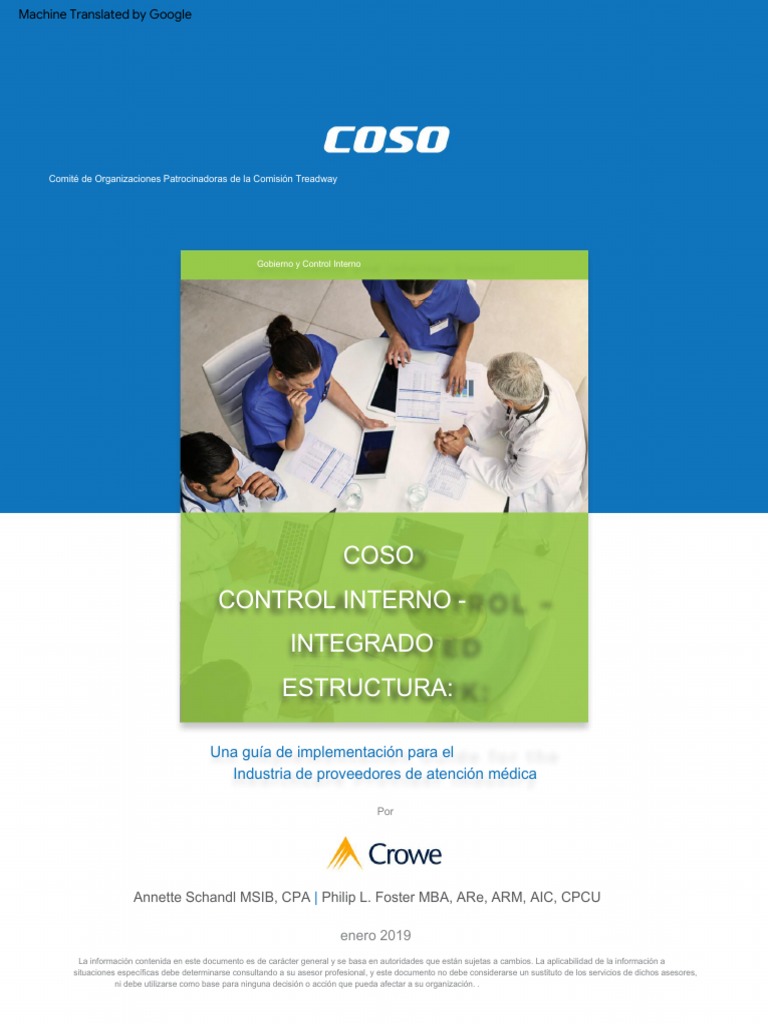 CROWE COSO Internal Control Integrated Framework 1 1 | PDF