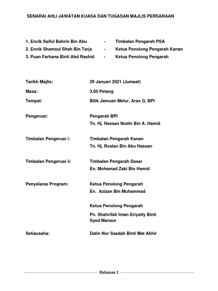 Majlis Persaraan BPI | PDF