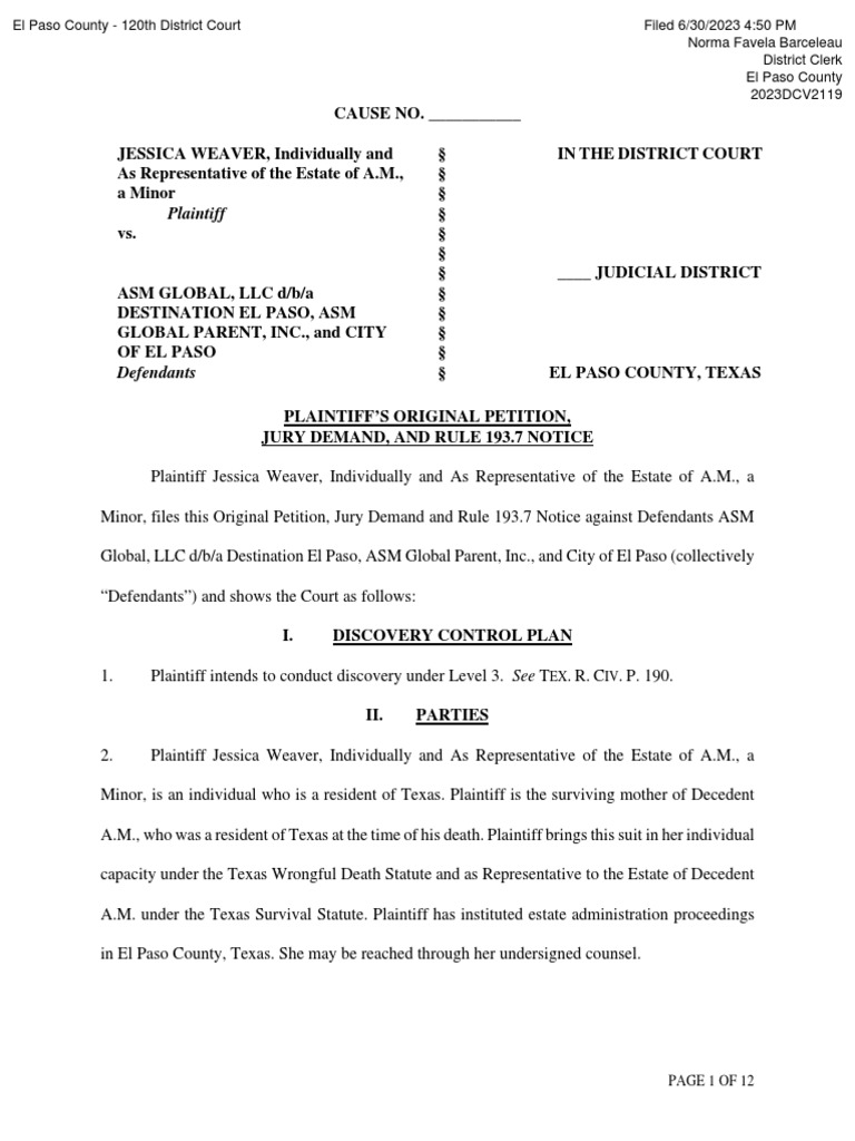 Plaintiffs Original Petition | PDF | Damages | Negligence