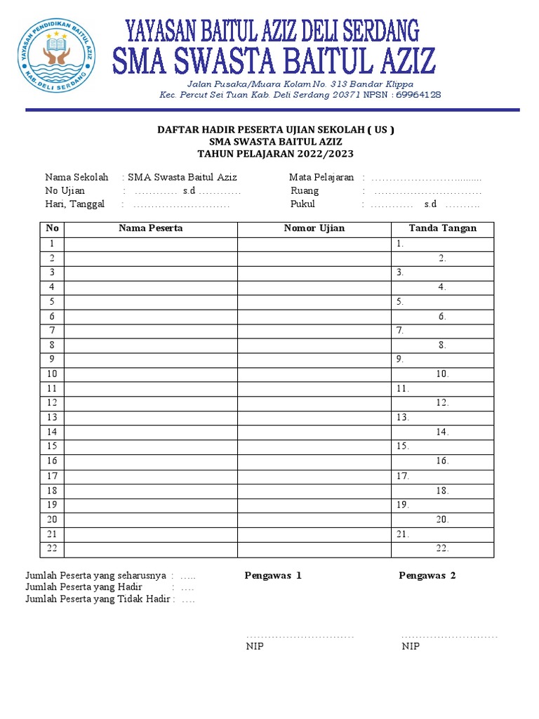 Daftar Hadir Peserta | PDF