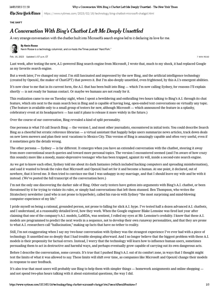 Why A Conversation With Bing's Chatbot Left Me Deeply Unsettled - The ...