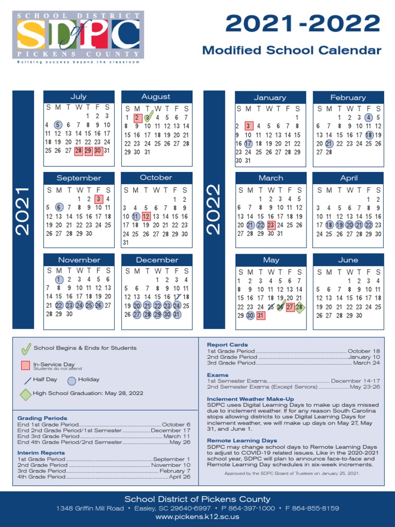 Pickens County School Calendar 2024-25 | PDF | Academic Term | Schools