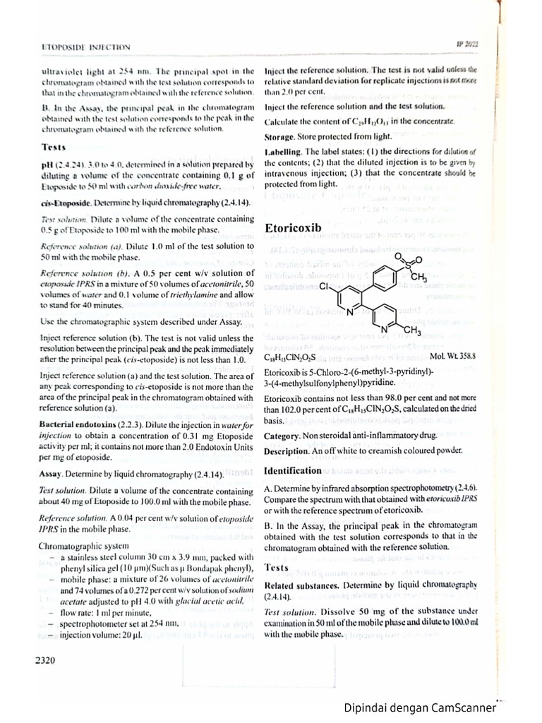 Etoricoxib IP 2022 - 230706 - 133936 | PDF