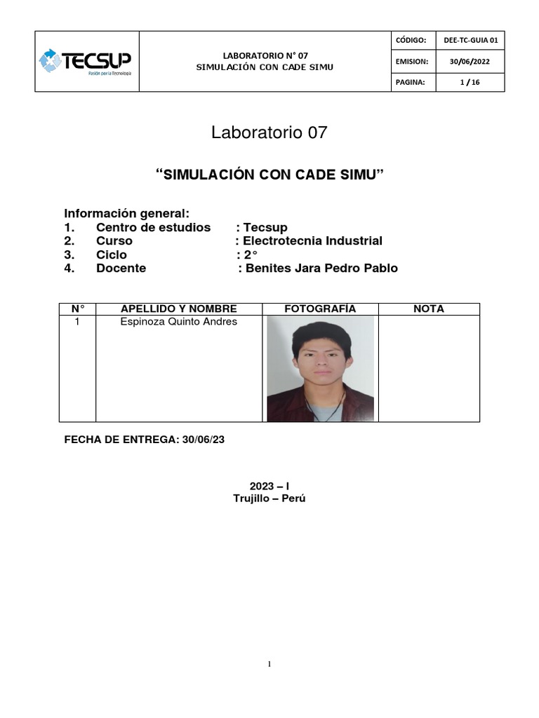Lab07 ESPINOZAQUINTOANDRES | PDF