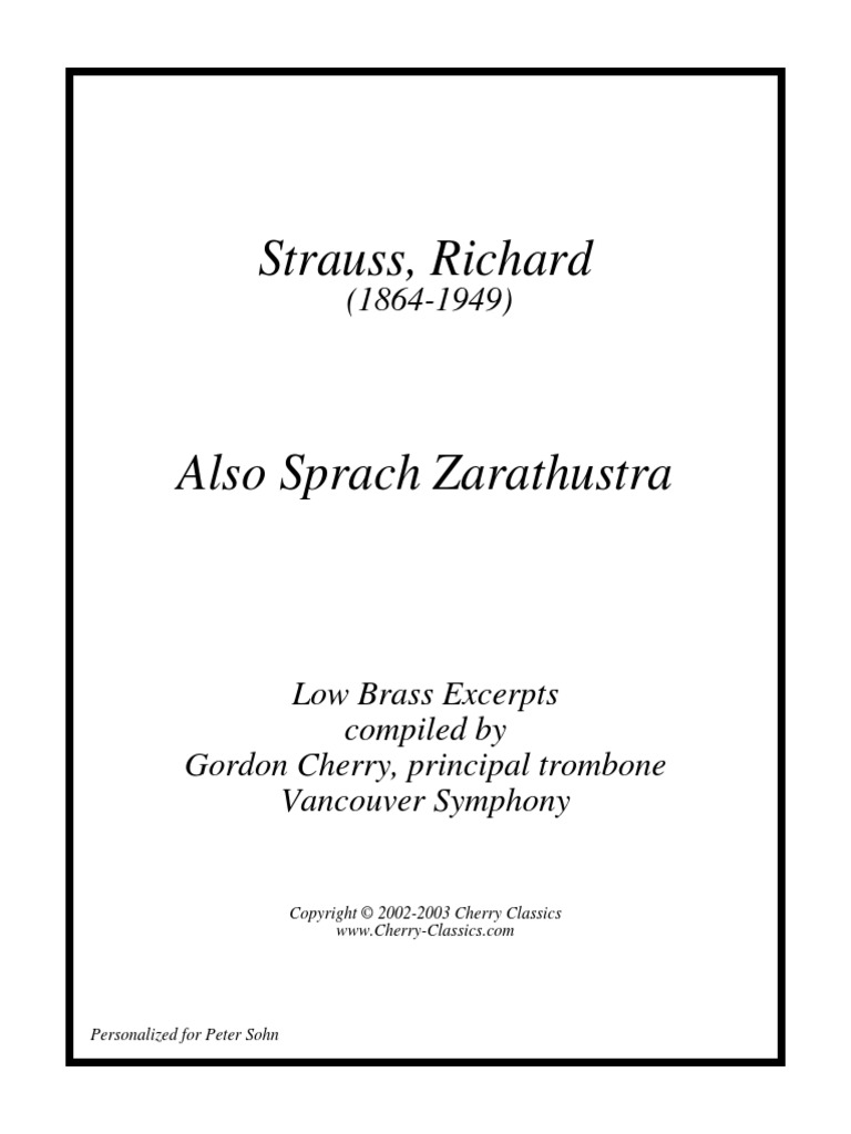 Also Sprach Zarathustra | PDF