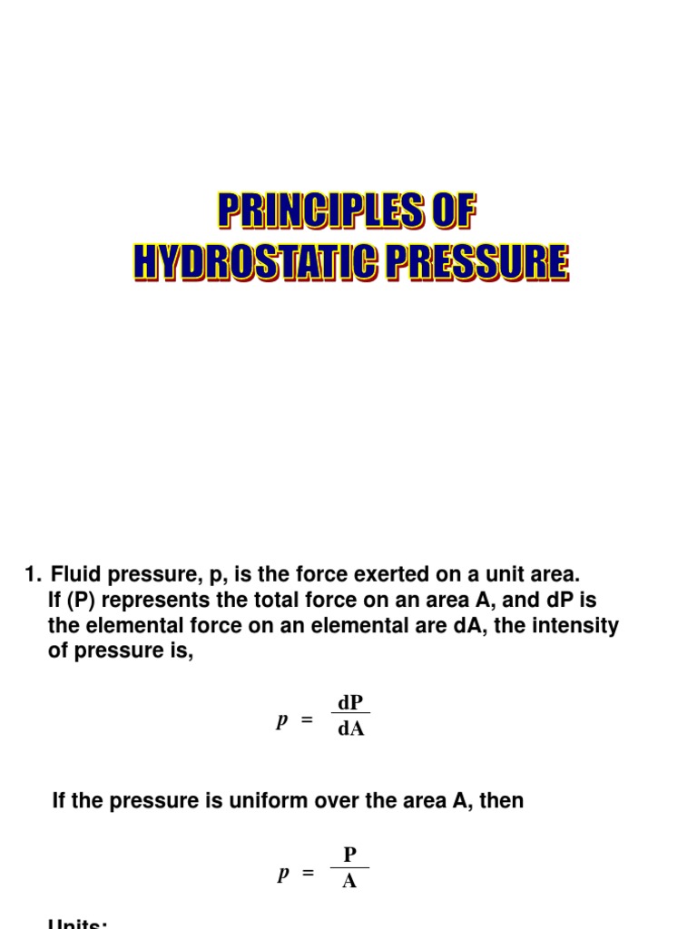 Fluid Pressure and Its Principles | PDF | Pressure | Pascal (Unit)