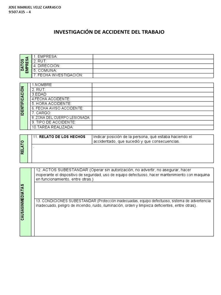 Investigacion de Accidente | PDF