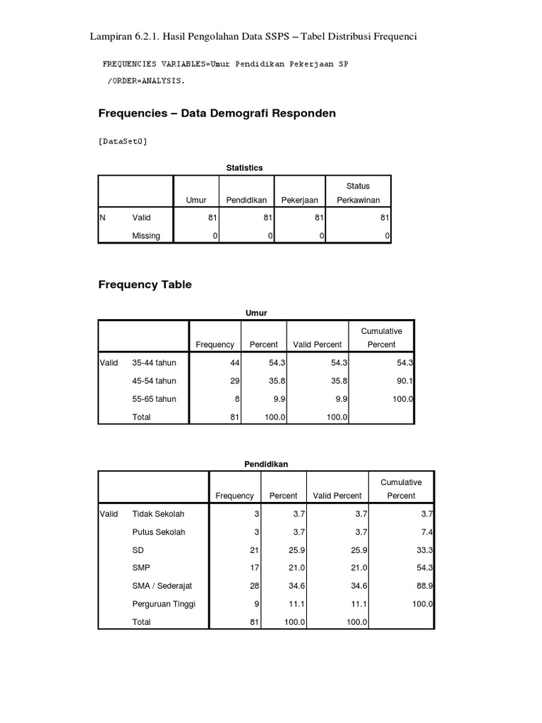 Data Demografi (Karakteristik Responden) | PDF