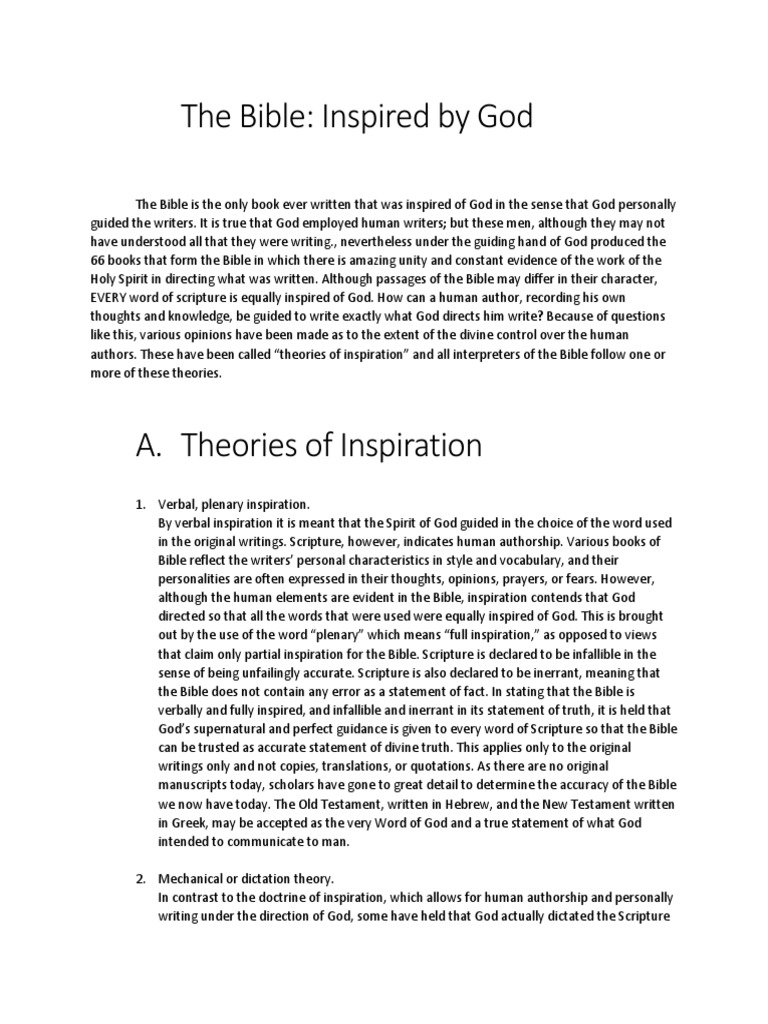 The Bible Chapter 2 FINAL | PDF | Biblical Inerrancy | Bible
