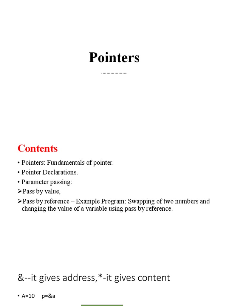 Unit Iii 2 Pointers Pdf Pointer Computer Programming Variable Computer Science