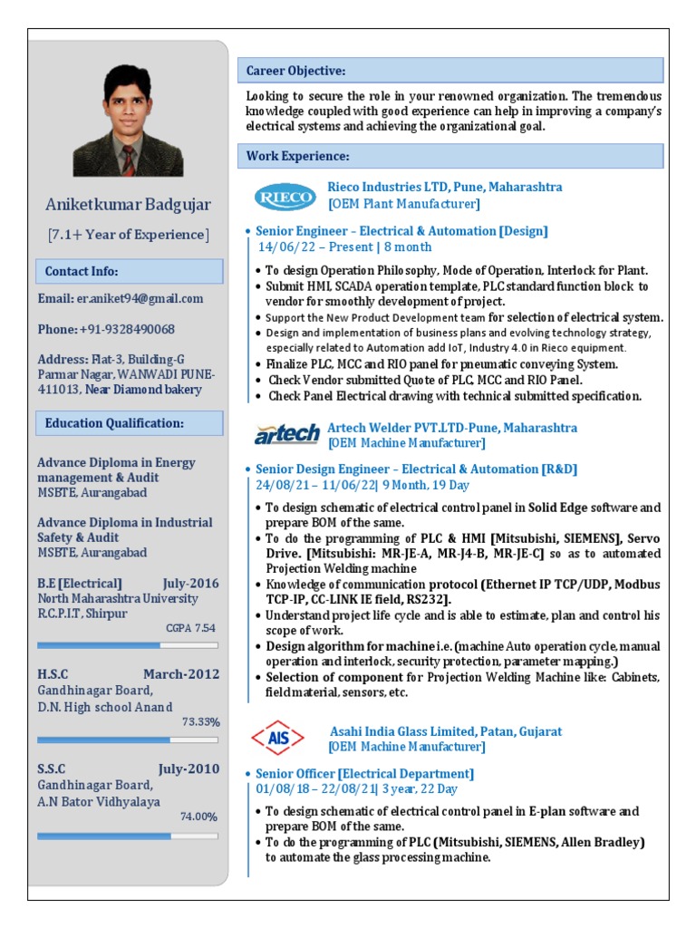 Resume V23.2 PDF | Download Free PDF | Programmable Logic Controller | Scada