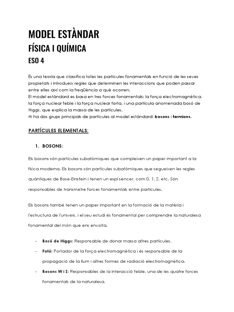 El Model Estàndar - Fyq | PDF