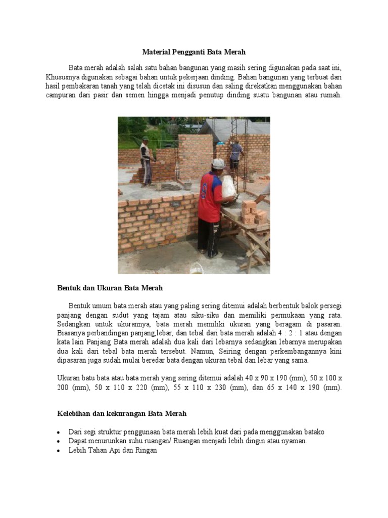Material Pengganti Bata Merah | PDF
