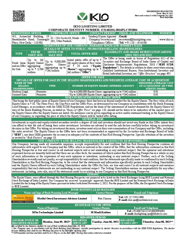 Ikio Lighting LTD RHP | PDF