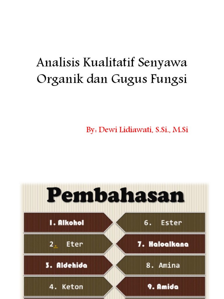 Analisis Kualitatif Senyawa Organik Dan Gugus Fungsi | PDF