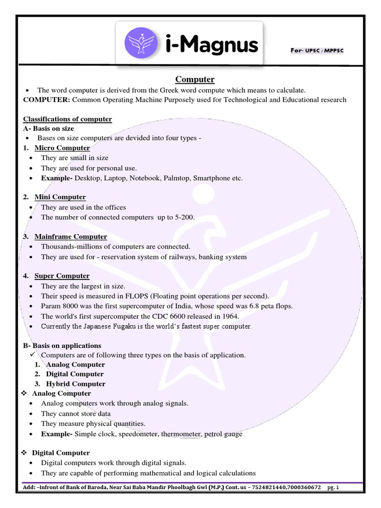Computer Notes Part 1 Pdf Random Access Memory Computer Data Storage 8254