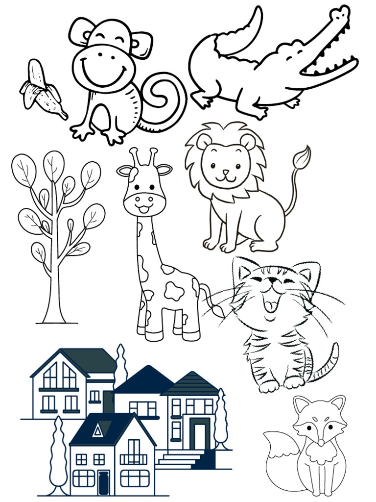 Coloring Animal Story Worksheet for Kids | PDF