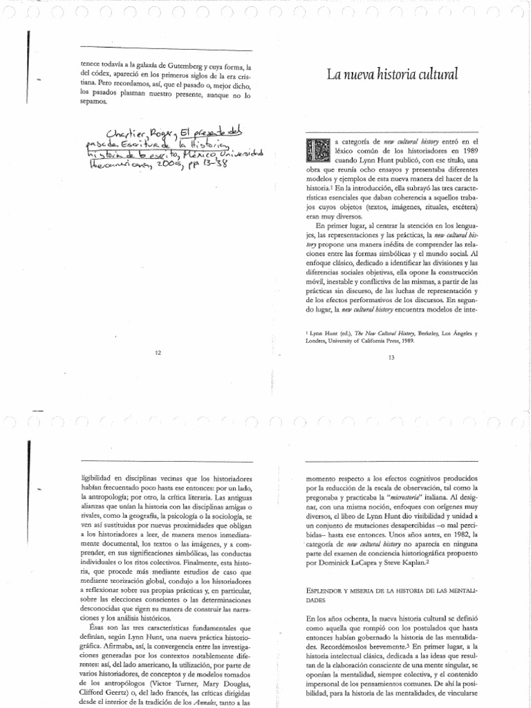 1.1 Chartier La Nueva Historia Cultural | PDF