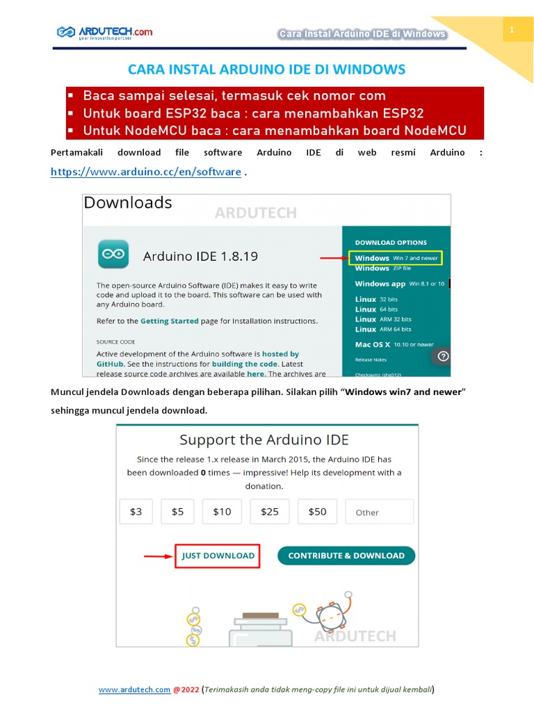 Panduan Instalasi Arduino IDE di Windows | PDF