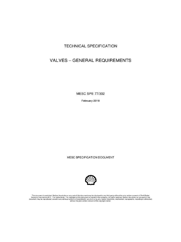 MESC SPE 77-302 2018 Valves-General Requirements | PDF