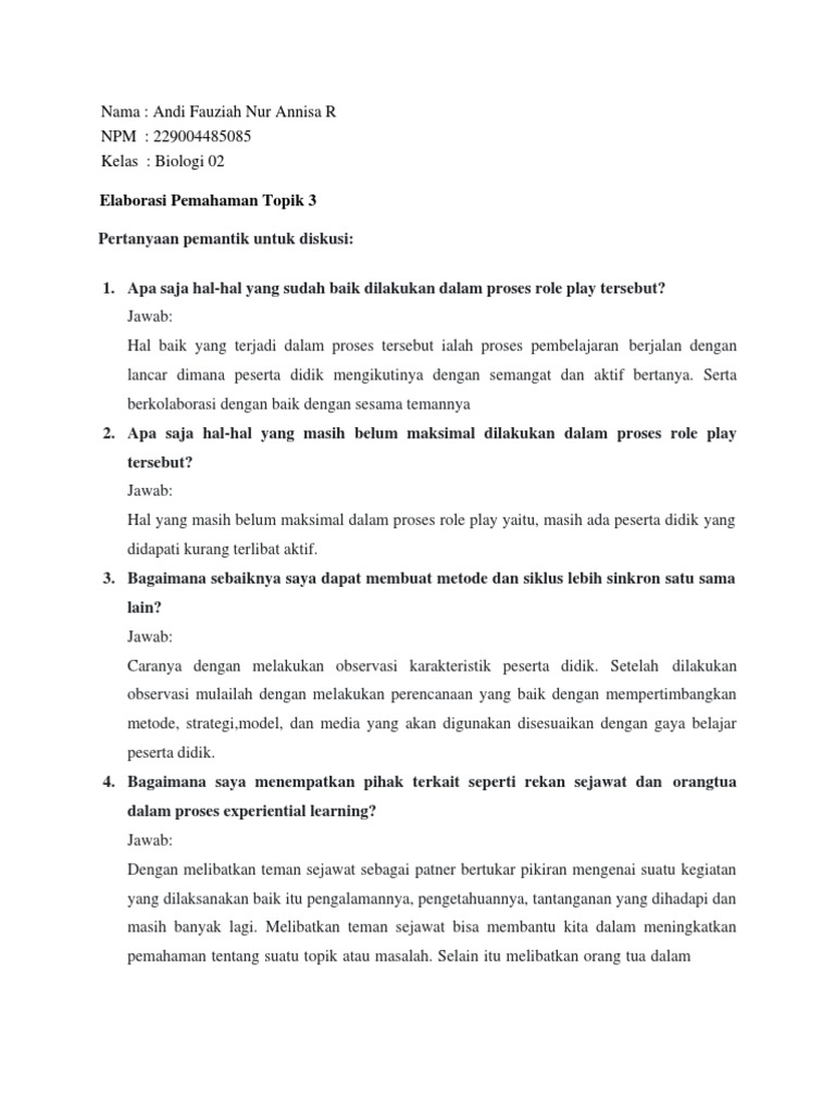 Elaborasi Pemahaman Topik 3 - PSE | PDF