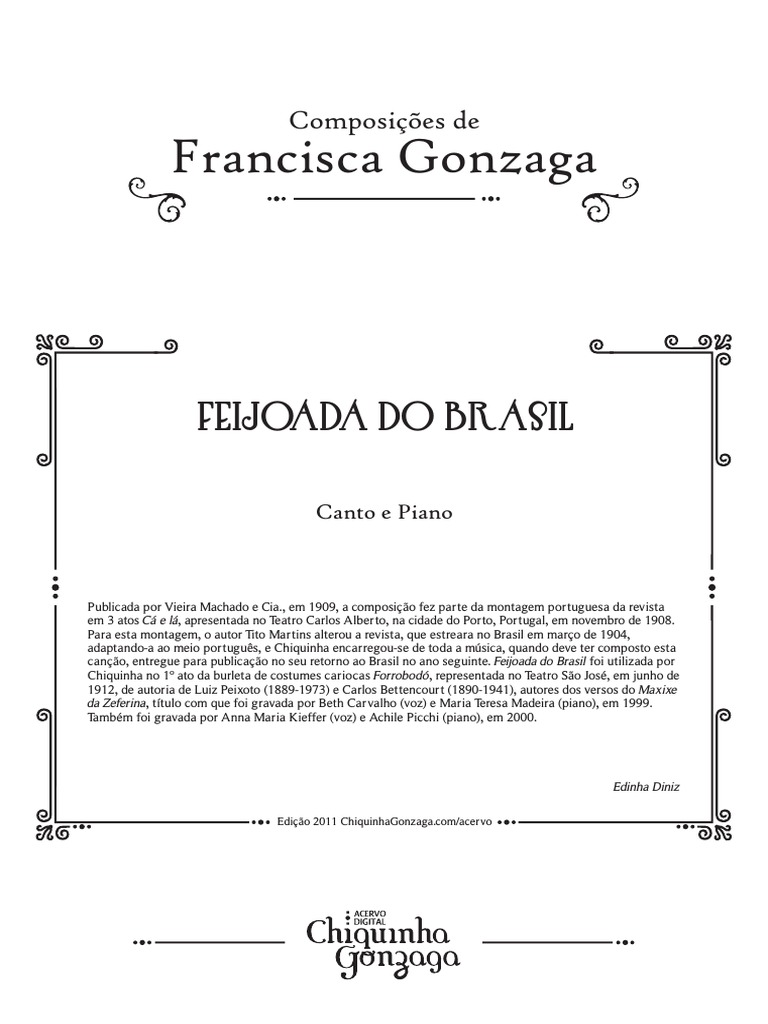 Feijoada Do Brasil - Canto e Piano | PDF