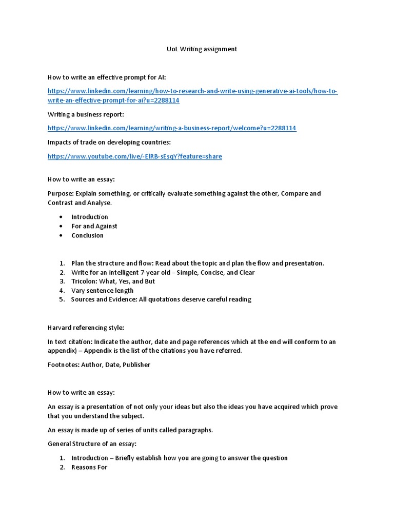 UoL Writing Assignment | PDF | Essays | Citation